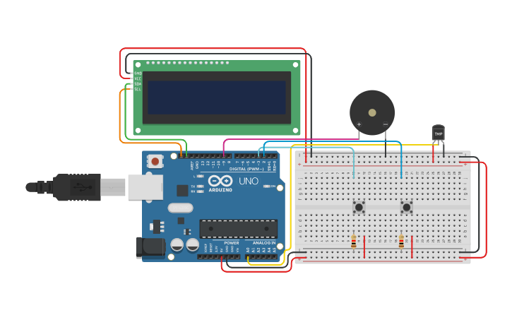 Circuit design LCD - Tinkercad