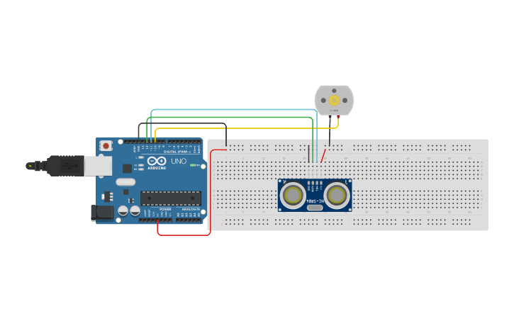 Circuit design arduino sensor con motor julio hernandez | Tinkercad