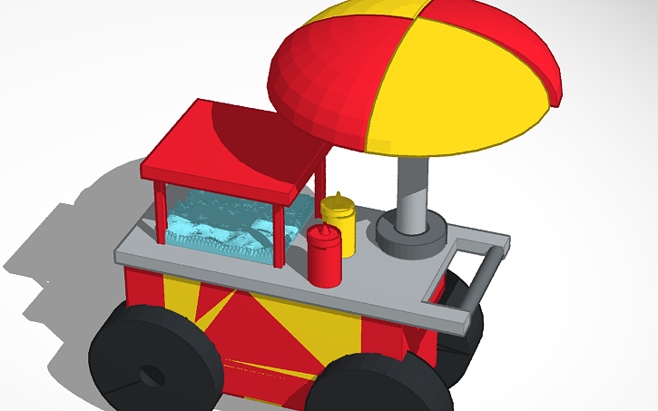 3D design hot dog cart - Tinkercad