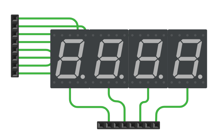 Circuit design Display 4 Digitos - Tinkercad