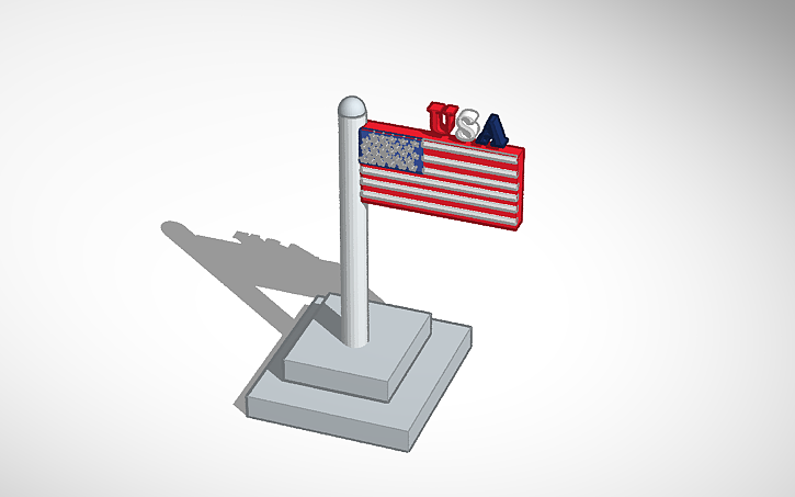 3D design American Flag/USA - Tinkercad