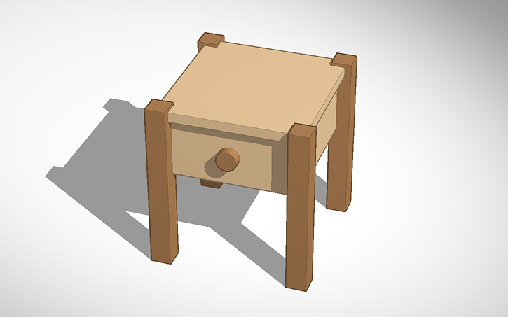 3D design Bedside Table - Tinkercad