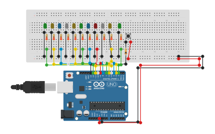 Circuit design LAKINDANUM - CHRISTMAS LIGHT - Tinkercad
