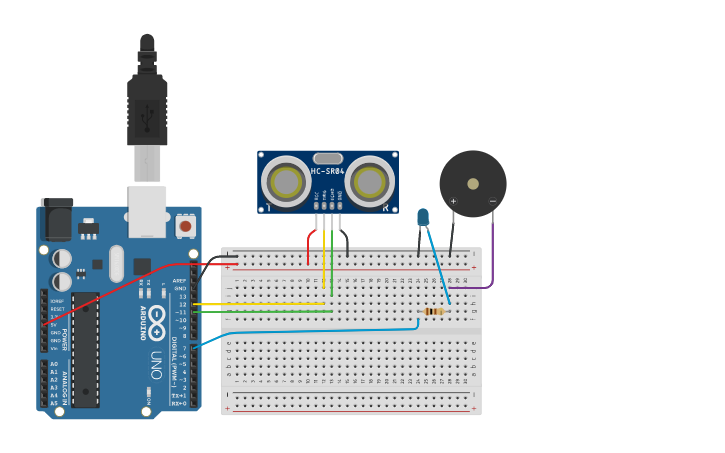 Circuit design IoT: Cảm biến siêu âm - Tinkercad
