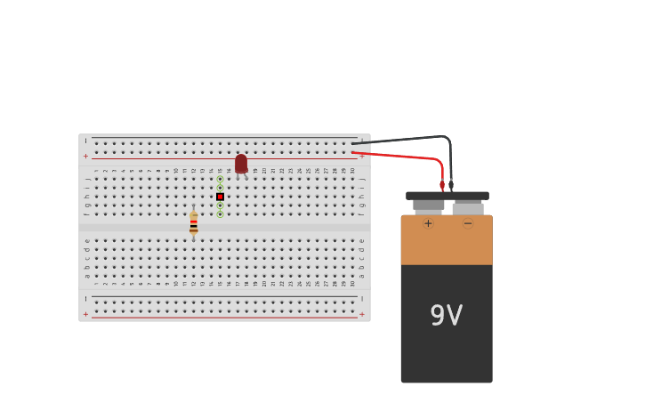 Circuit design Breadboard LED Lab # 1 - Tinkercad