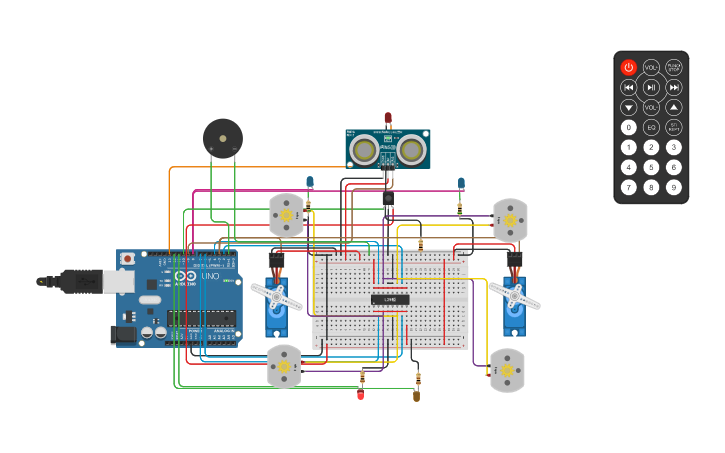 Circuit design Copy of Remote control car - PUBLIC - Tinkercad