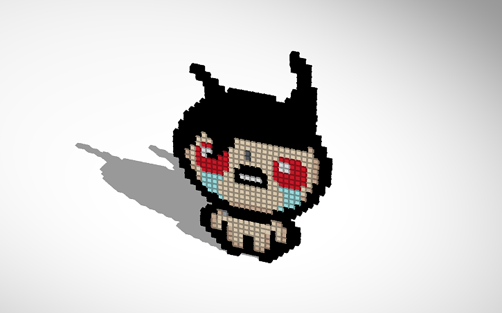 3D design The Binding of Isaac: Azazel Pixel Art WIP - Tinkercad