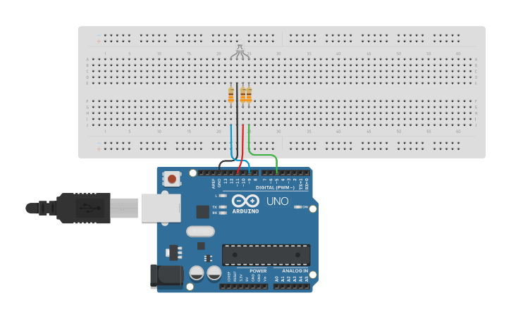 Circuit design control led rgb - Tinkercad