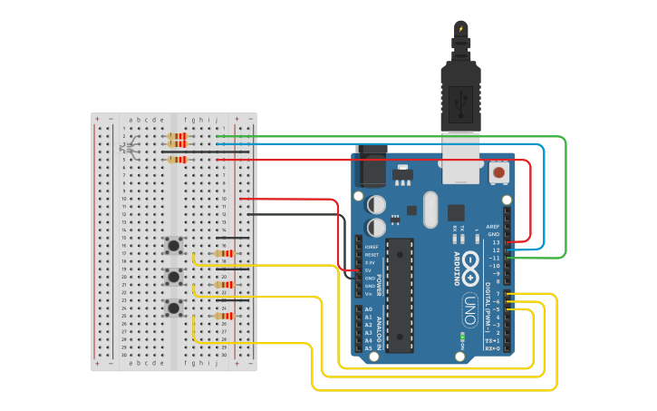 Circuit design Multiple Switch - Tinkercad