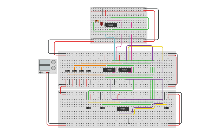 Circuit design PartB 4X1 MUX | Tinkercad