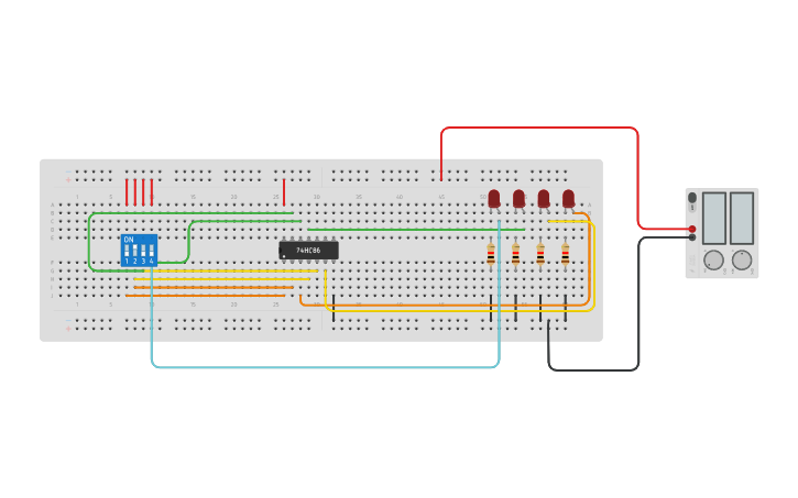 Circuit design biNARY TO GRAYCODE CONVERTER - Tinkercad