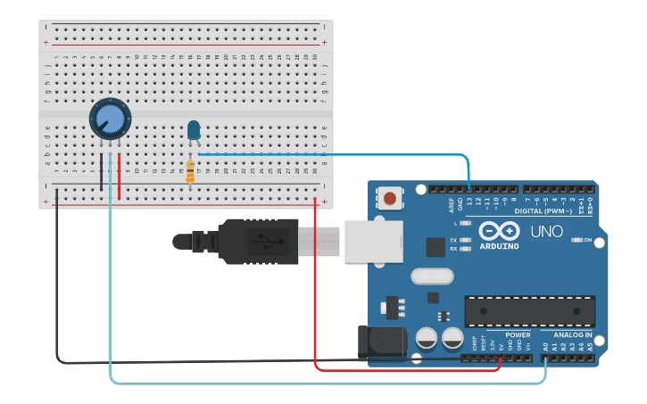 Circuit design Potenciometro | Tinkercad