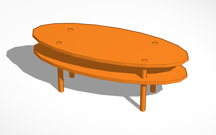 3D design oval shelf table - Tinkercad