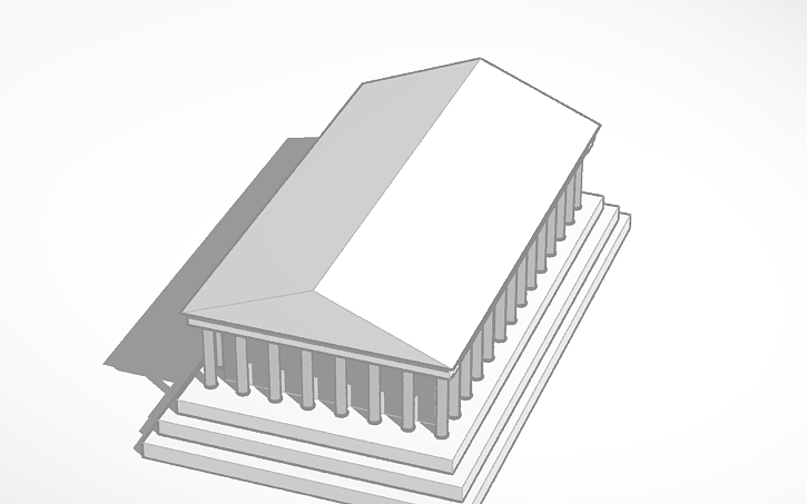 3D design Greek Parthenon Whole - Tinkercad