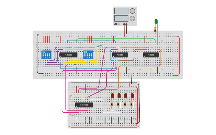 Circuit design BCD ADDER | Tinkercad