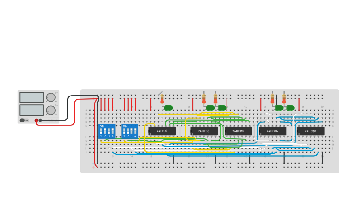 Circuit Design 4 Bit Adder Tinkercad