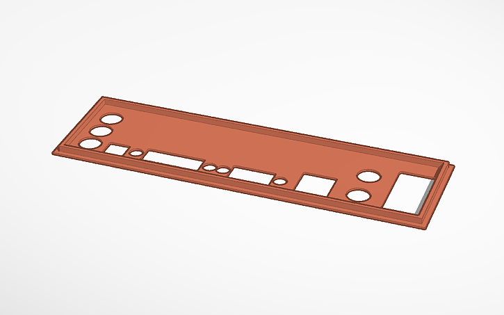 3D design ITX-Llama IO shield v3 - Tinkercad