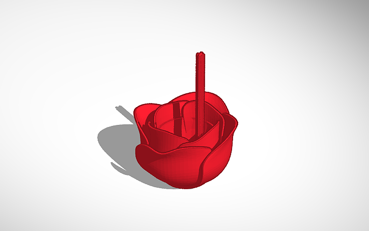 3D design (Copy of rose flower pot) added climbing plant pole | Tinkercad