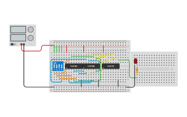 Circuit design circuito logico - Tinkercad