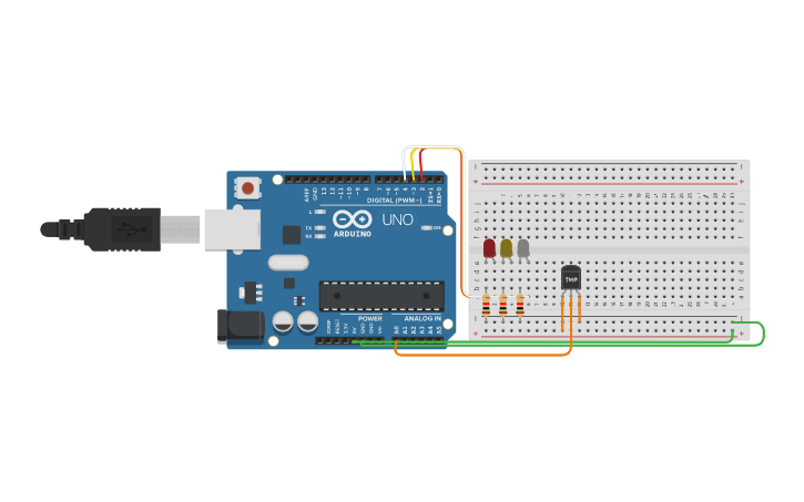 Circuit design Temperature - Tinkercad