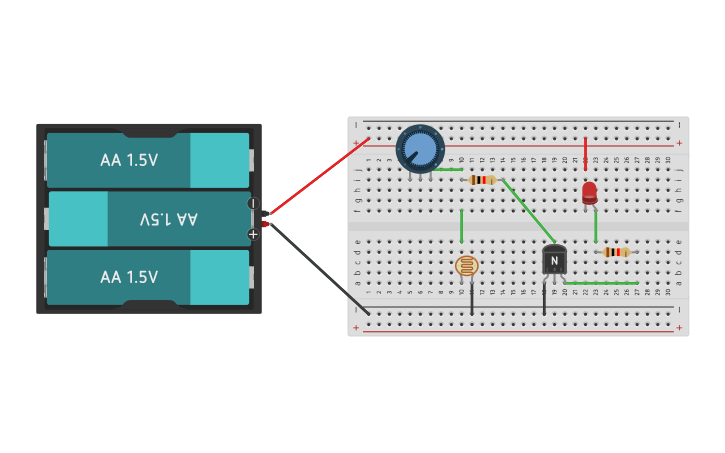 Circuit design Transistor 1 - Tinkercad