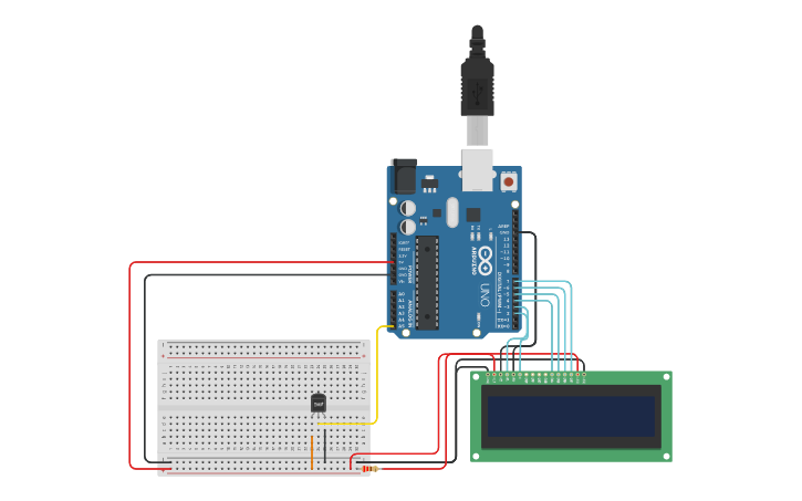 Circuit design Sensor Suhu - Tinkercad