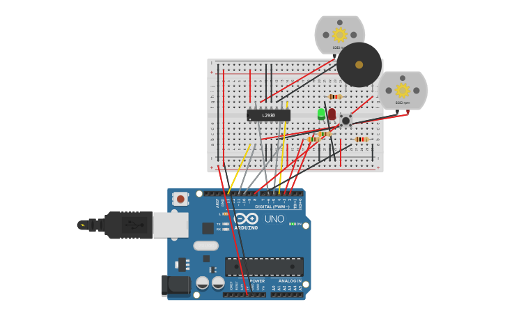 Circuit design Shen - Bump controller Piezo | Tinkercad