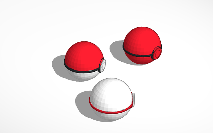 3D design Pokeballs - Tinkercad