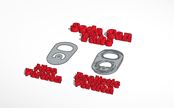 3D design Soda Tab #tinkeringtogether #makingathome - Tinkercad
