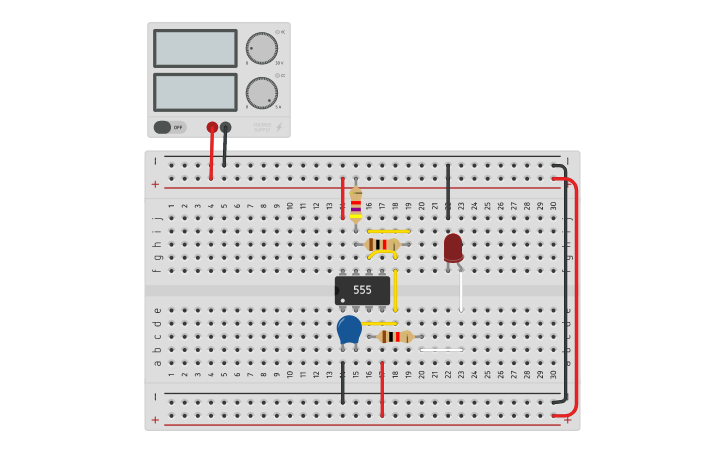 Circuit design 555 timer - Tinkercad