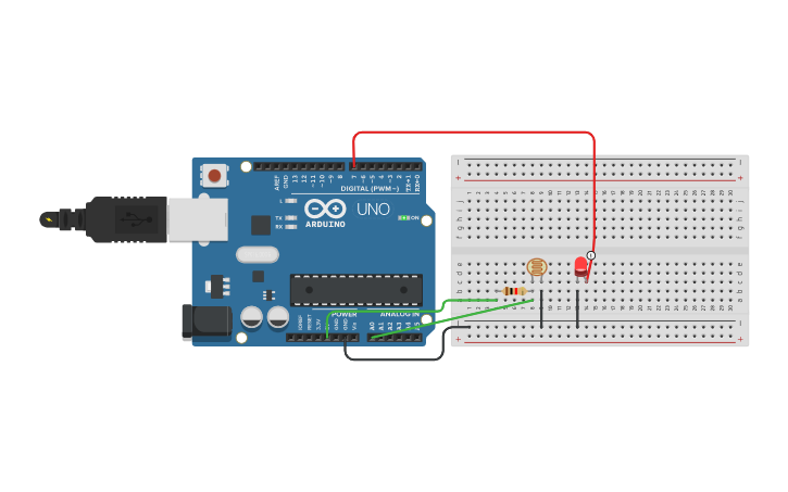 Circuit design LDR [Light Dependant Resistor] Circuit - Tinkercad