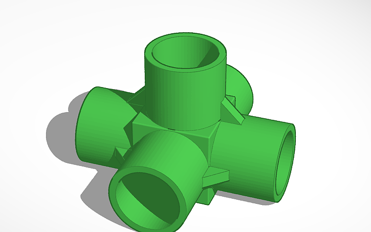 3D design .75 Sch40 PVC 5-Way T | Tinkercad
