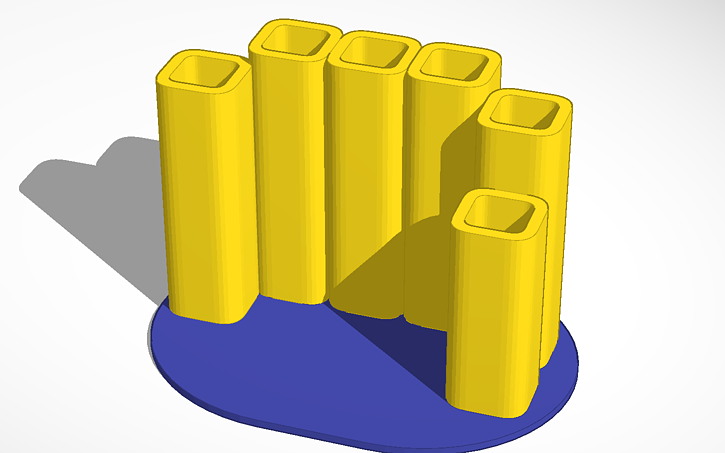 3D design Pencil Holder 123 - Tinkercad