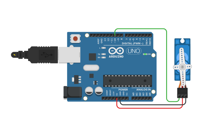Circuit Design Servo Moteur Tinkercad