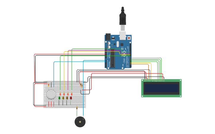 Circuit design Sistem Pendeteksi Polusi Berbasis Arduino - Tinkercad