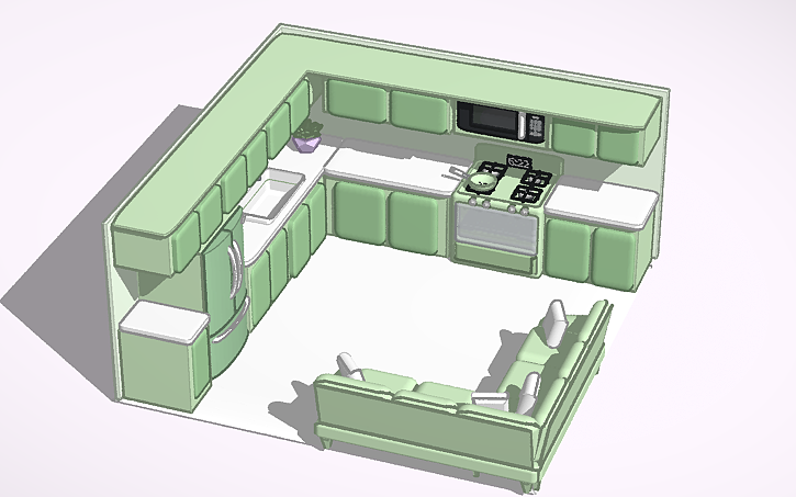 3D design kitchen scene ♡ - Tinkercad