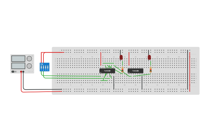 Circuit design Half Subtractor using NAND gates only | Tinkercad