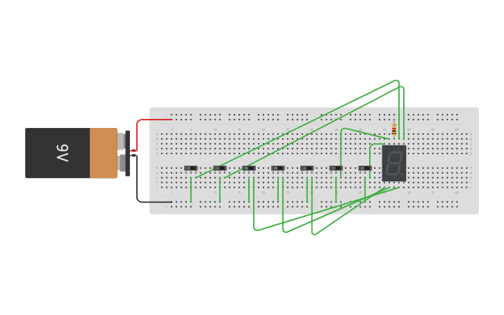 Circuit Design Display 7 Segmentos Tinkercad