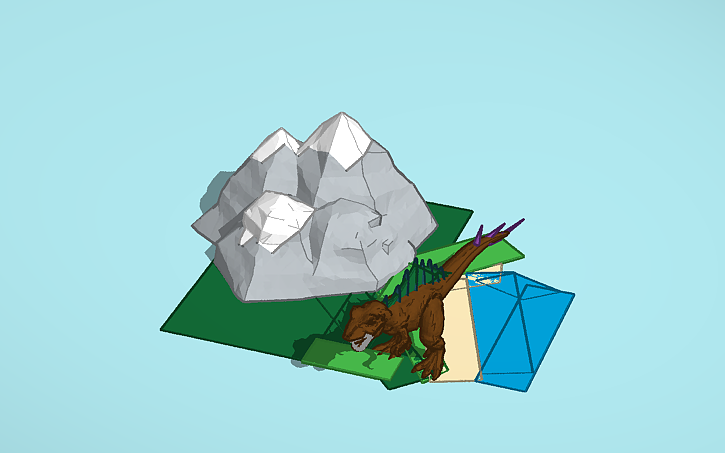 3D design Spinosaurus Scene! - Tinkercad