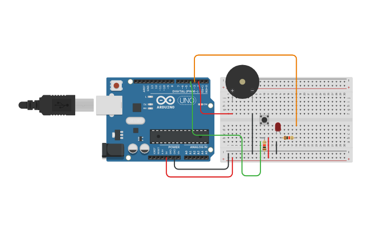 Circuit design Active Buzzer Application Circuit - Tinkercad