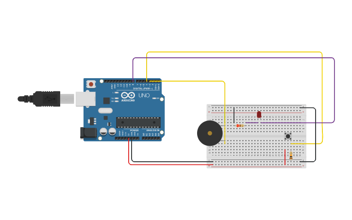Circuit design sos morse - Tinkercad