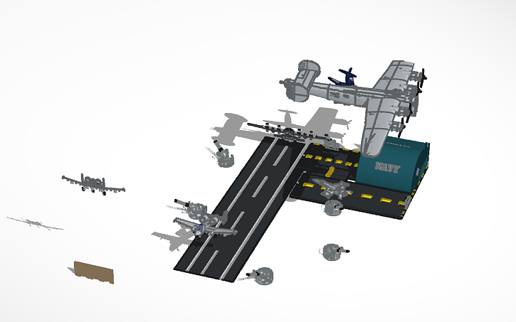 3D design Military Base - Tinkercad