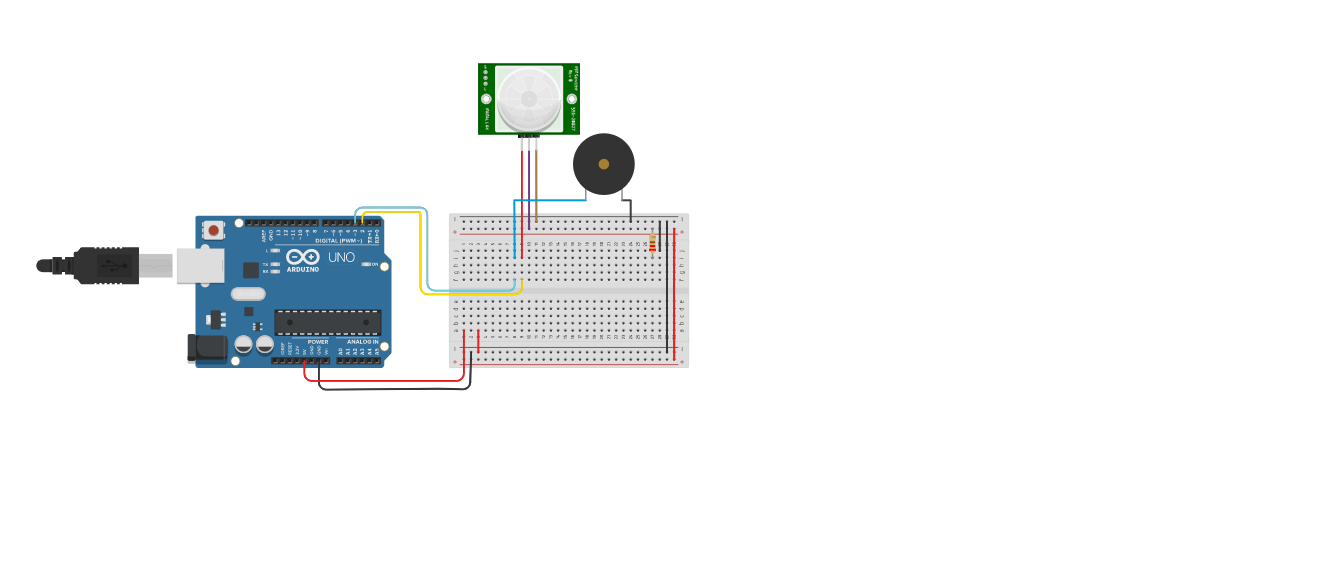 Circuit Design Sensor De Presença Tinkercad