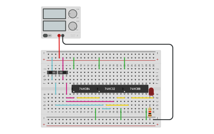 Circuit Design Functions Using Basic Gates Tinkercad