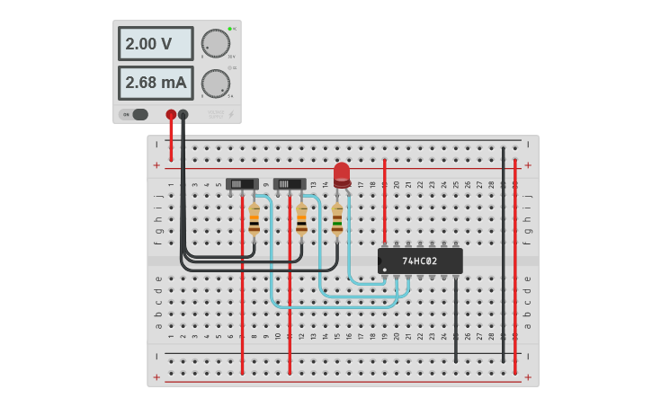 Circuit design BRAMKA NOR | Tinkercad