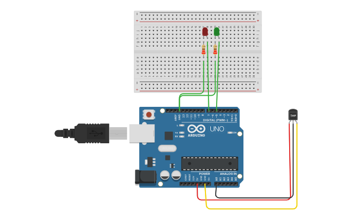 Circuit design Health Monitoring - Tinkercad