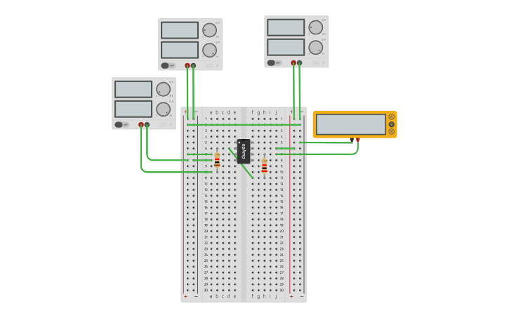 Circuit design Inverting amplifier | Tinkercad