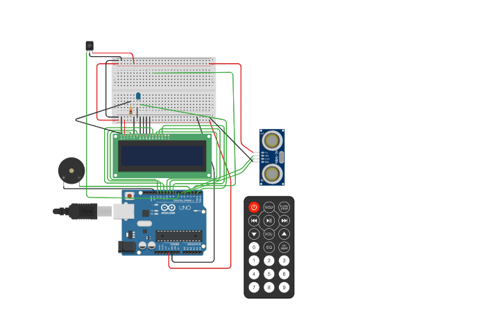 Circuit design UltraSonic Sensor applications | Tinkercad