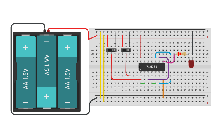 Circuit design OR LOGIC GATE - Tinkercad