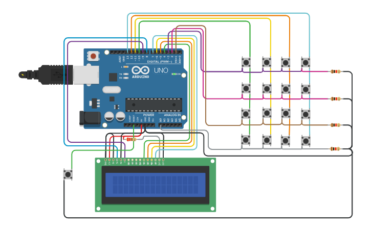 Circuit design Calculadora funcional | Tinkercad